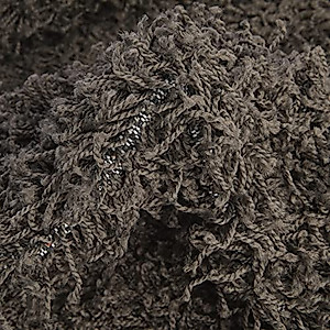 Rugs.com - Über Cozy Solid Shag Collection Rug – 5' x 8' Graphite Gray Shag Rug Perfect for Bedrooms, Dining Rooms, Living Rooms, 5 x 8 Feet