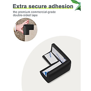 Arinbeb Foam Corner Protector Edge and Corner Guard, with 19 feet Length Foam Safety Bumpers, Baby Proofing Safety Table Corner Protectors Baby Proof Corner Black