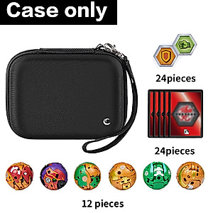 Case Compatible with Bakugan Figures, BakuCores and Armored Alliance, Collectible Action Figures, Mini Toys Container Carrying Box for Bakugans Trading Cards (Bag Only) - Black