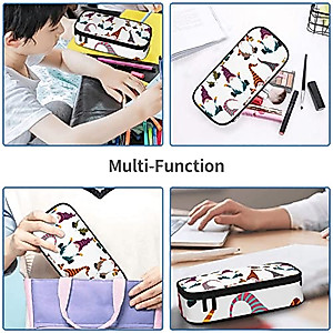 Xmas Funny Gnomes Pencil Pouch, Pencil Bag Flip Pen Box, Large Capacity Compartment Pencil Pouches School Teenagers Boys And Girls