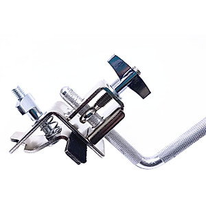TUOREN Bass Drum Cowbell Mount Holder Cowbell Clamp with 5" L- Arm Percussion Accessories For Bass Drum Hoop Installation
