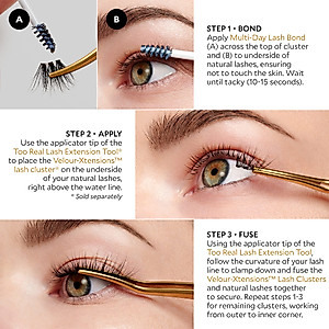 Velour Xtensions Multi-Day Lash Bond | Lash Clusters Lash Bond and Seal | Multi-Day Eyelash Bond (No Sealant Needed) | Dermatologist Tested, Vegan & Cruelty-Free | Dries Clear | Latex Free