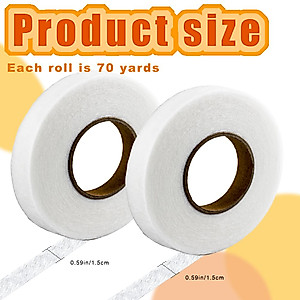 140 Yards 1/2 Inch Iron on Hemming Tape, 2 Rolls Adhesive No Sewing Hemming Tape Stitch Witchery Tape for Crafting Projects (Black+White)