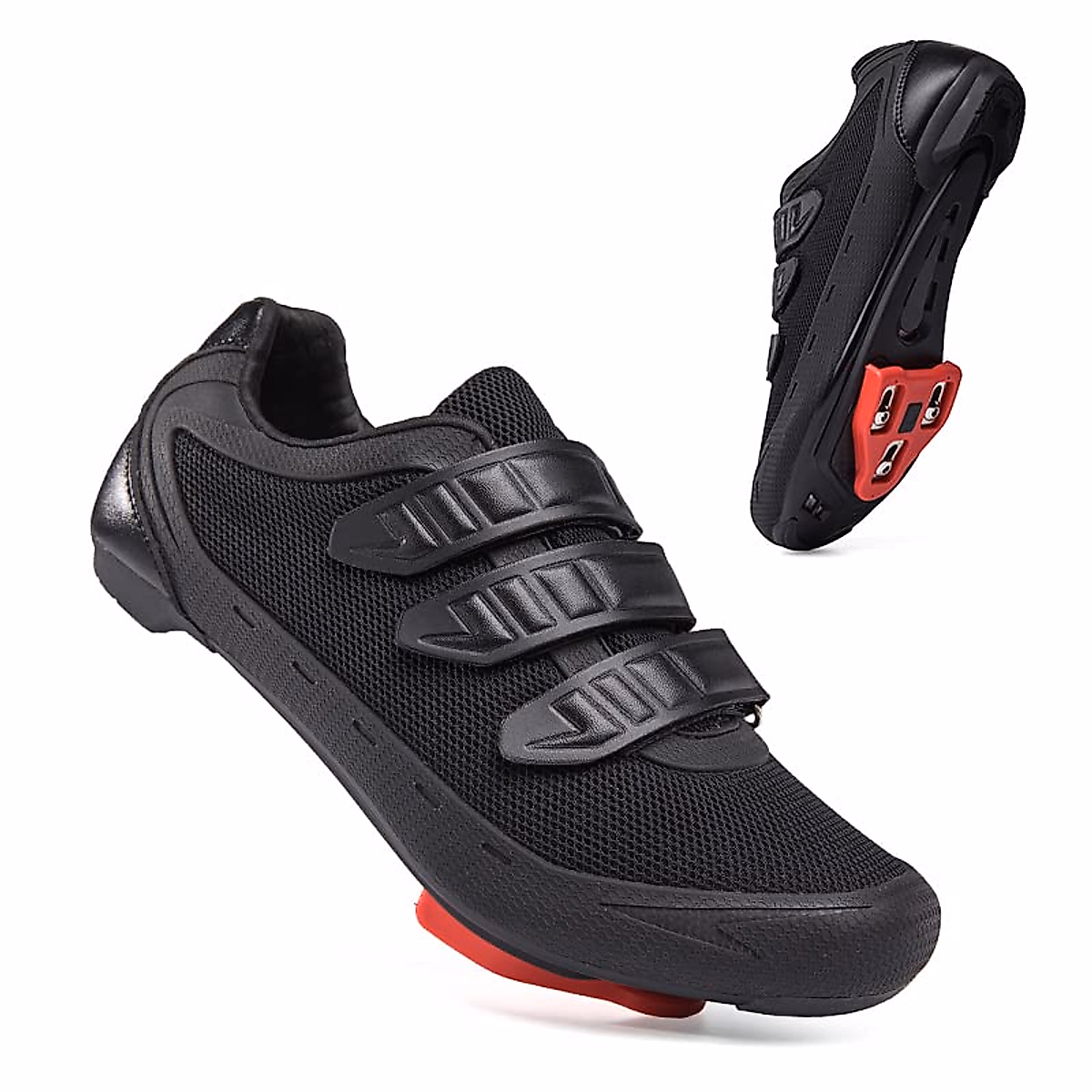 Mens Womens Indoor Cycling Shoes Compatible with Peloton Bike Shoes Cycling Shoes with Delta Cleats Clip Outdoor Pedal SPD Road Bike Shoes,Black