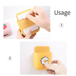 Enforose Wall Storage Rack, Cartoon Storage Box Wall Mounted Storage Container Cute Phone Holder Wall Mount Pencil Holder Makeup Organzier(fried eggs)