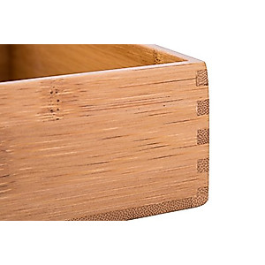 Sansnow Bamboo Office Supplies Organizer Box Stationery Accessory Organizer, Bamboo 8"*4"