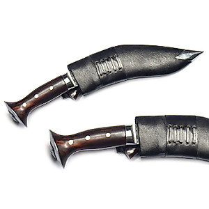 ESK GROUP Panawal Kukri Knife – 10 Inch Blade, 5 Inch Rosewood Handle with buffalo Leather Sheath and two small knives (Karda and Chakmak) - Handmade in Nepal