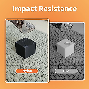 3D Printer Filament Nylon Filament PA6 Nylon Filament 1.75mm White Nylon Clear Spool Net Weight 2.2 lbs 1kg 3d Printing Filament High Strength Durability Heat Resistance 3d Printer Accessories Easy PA