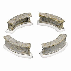 Department 56 Accessories for Villages Uptown Park Bench Accessory Figurine, 0.94 inch (Set of 4)