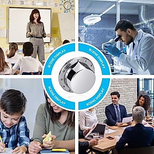 Kitchen Timer，Magnetic Kitchen Timer Kitchen Cooking Timer Clock with Bell Alarm Clock,No Battery Needed,100% Mechanical-Magnetic Backing, Exquisite Stainless Steel Body, Countdown Reminder, (Round)