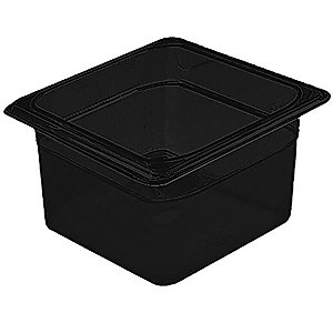 Cambro 64CW110 Camwear Food Pan plastic 1/6-size 4"D black - Case of 6
