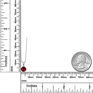 Gem Stone King 1.02 Ct Round Red Created Ruby White Created Sapphire 14K White Gold Pendant