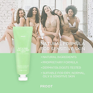 Butt Acne Treatment Cream in Tube Type | Travel Friendly | Clears Acne, Ingrown Hairs, Zits, Razor Bumps, Blackheads and Dark Spots for the Butt, Thigh and Other Sensitive Area | Prevents Future Breakouts