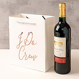 Crisky Bridesmaid Gift Bag Rose Gold, Bride Tribe Gift Bags, Loot Bag, Bachelorette Party Bag, Hen Party Bag, Bridal Shower, Team Bride, Set of 12, 4" x 8" x 9"