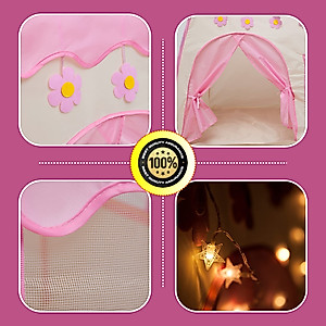 Kids Princess Tents for Girls Toys, Princess Castle Playhouse Tent, Indoor & Outdoor Toys Play Tent for 3+ Year Old Girls Kids Birthday Gift, Imaginative Games