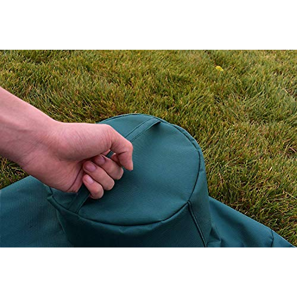 Mini Lustrous Cover for Large Big Green Egg, Large Ceramic Egg Type Kamado Table Cover with Heavy Duty and Waterproof Fabric, Large（60”Lx27”Wx31”H）