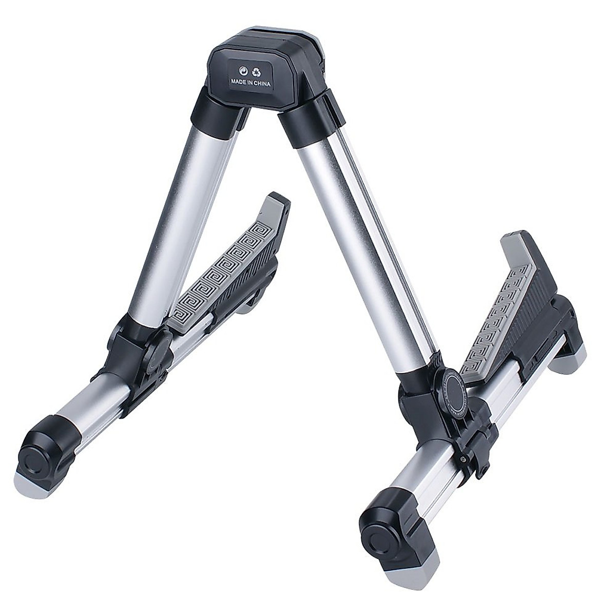 Alumium Ally A Frame Universal Folding Acoustic Guitar Stand, Suitable for Electric Guitars, Bass Guitars (Silver)