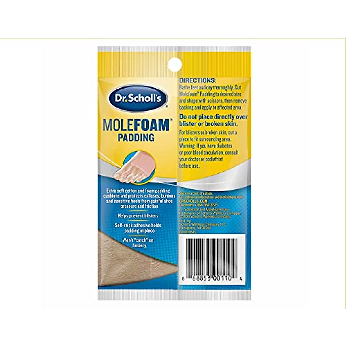 Dr. Scholl's Molefoam Padding 2 Each (Pack of 5)