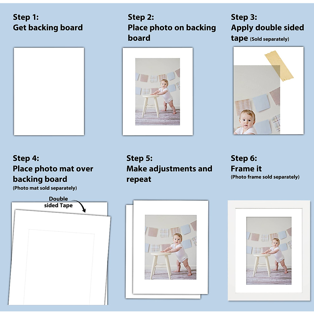 Golden State Art, Pack of 25 16x20 inch Picture Backing Board for Frames, Artworks, Photos (25 Backer Boards only)