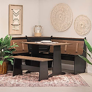 Linon Black and Pecan Breakfast Dining Set Ardmore Nook