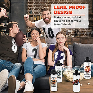 CHENGU 10 Pcs 18 oz Sublimation Sports Water Bottle Blank Stainless Steel Vacuum Flask Double Wall Insulated Tumblers with Handle and Wide Mouth Lid for Hot or Cold, Sport Outdoor Travel, DIY Gift