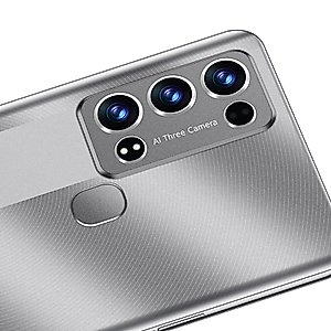 LANTRO JS Mobile Phone for Android 12, 6.5in 5G Network, 6GB RAM, 128GB ROM, Fingerprint & Face Unlock, Grey (EU Plug), Compatible with Smartphones