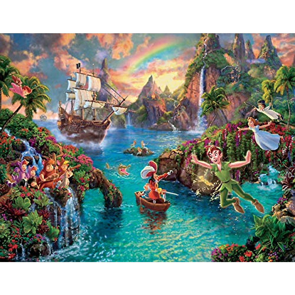 Ceaco - 4 in 1 Multipack - Thomas Kinkade - Disney Dreams Collection - Tangled, Sleeping Beauty, Peter Pan, & Mickey and Minnie - (4) 500 Piece Jigsaw Puzzles