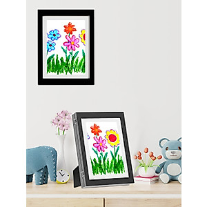 Orionstar Kids Art Frames, Artwork Picture Frames Changeable with Stand, Front Opening Picture Display Frames Holds 100 Paper Pcs, Artwork Display Storage Frames for Children, Desk, Home and Office,