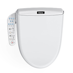 Electric Bidet Toilet Seat,bidets for existing toilets，elongated，One-click intelligent operation, Warm Water Cleaning， slow close，Seat cushion keep constant temperature in winter，With a dryer,White