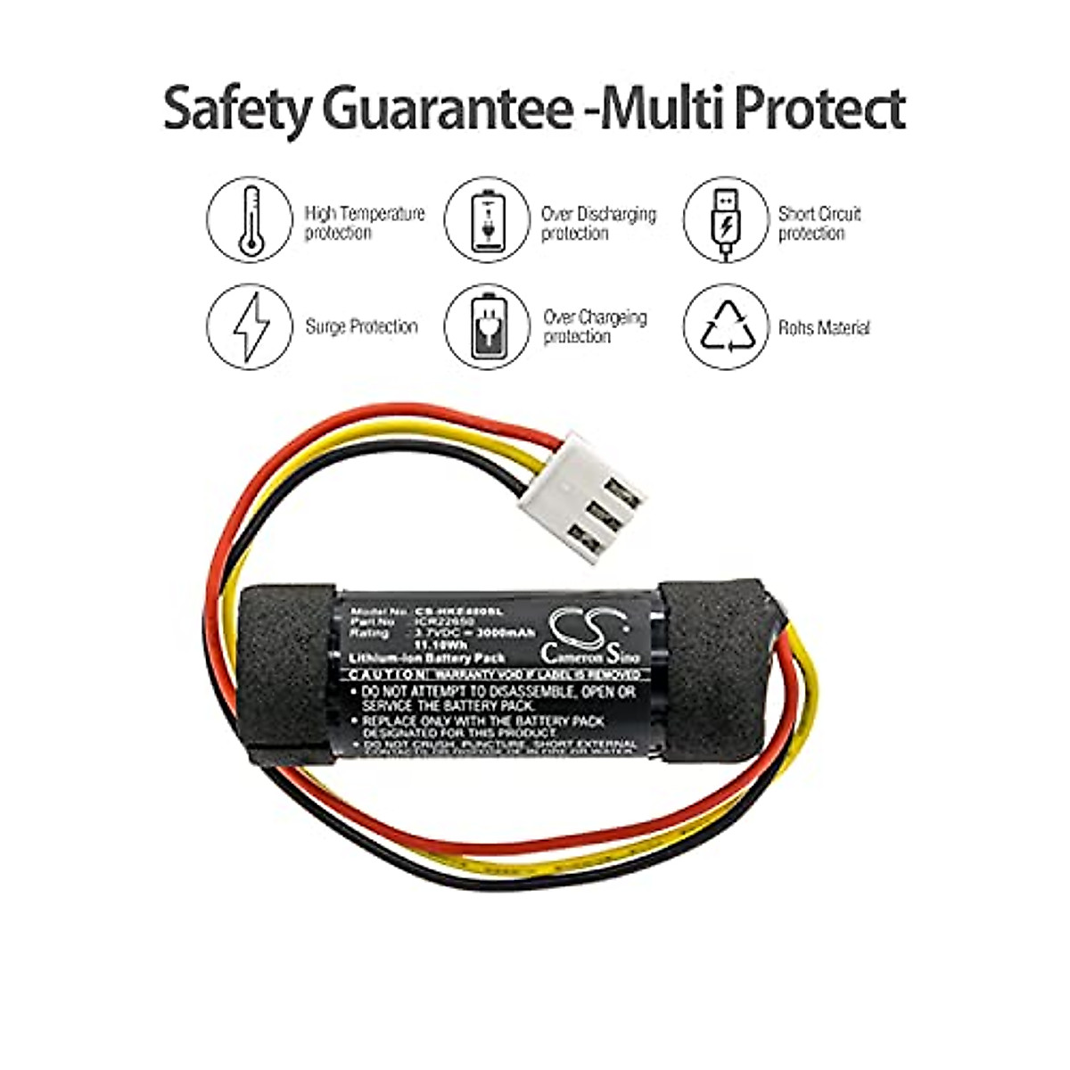 Replacement Battery for Speaker Harman/Kardon Onyx 4 Studio 4 icr22650 3000mAh