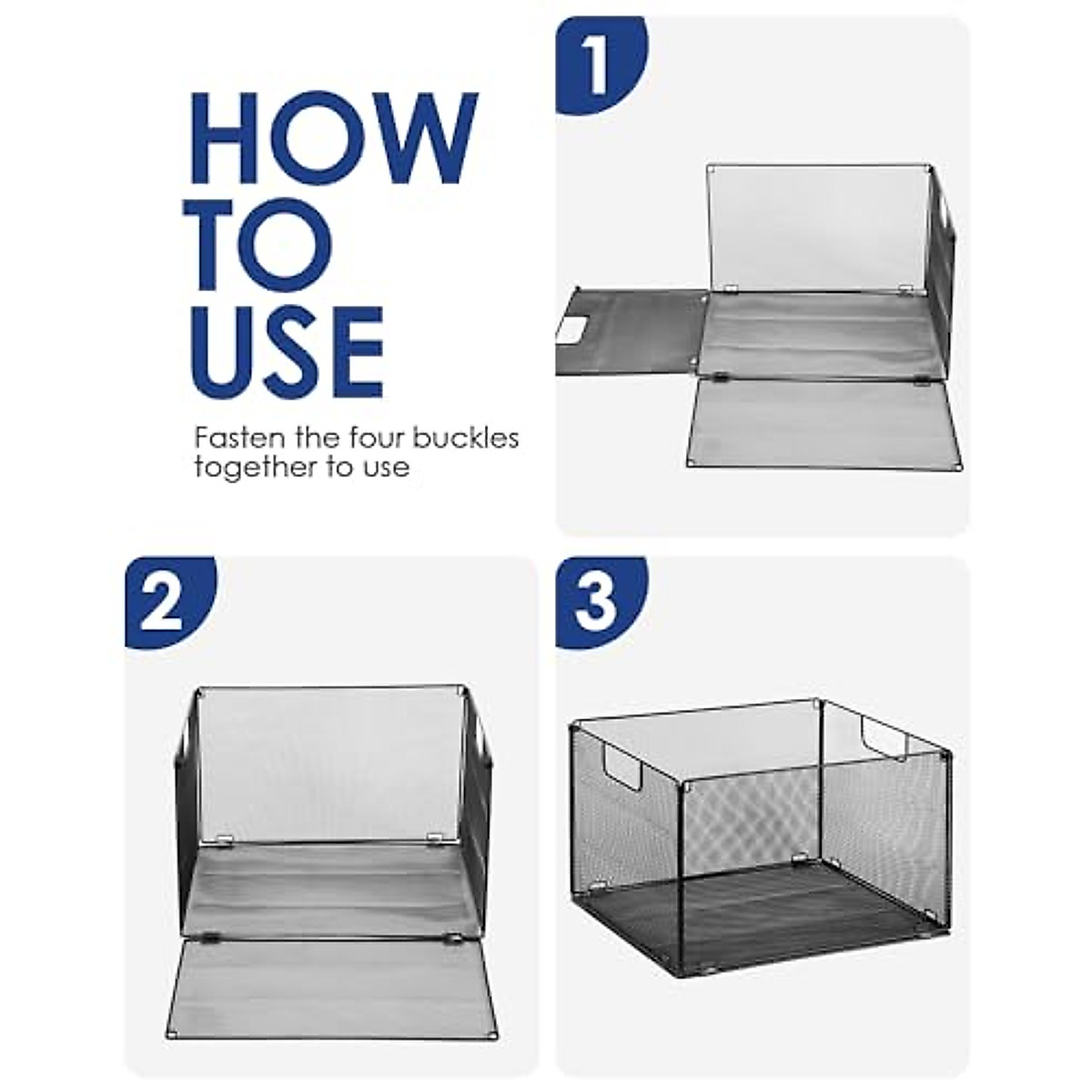 Housmile Hanging File Organizer, Foldable Mesh File Organizer, Hanging File Folder Organizer, Desk File Organizer, Letter Size File Box