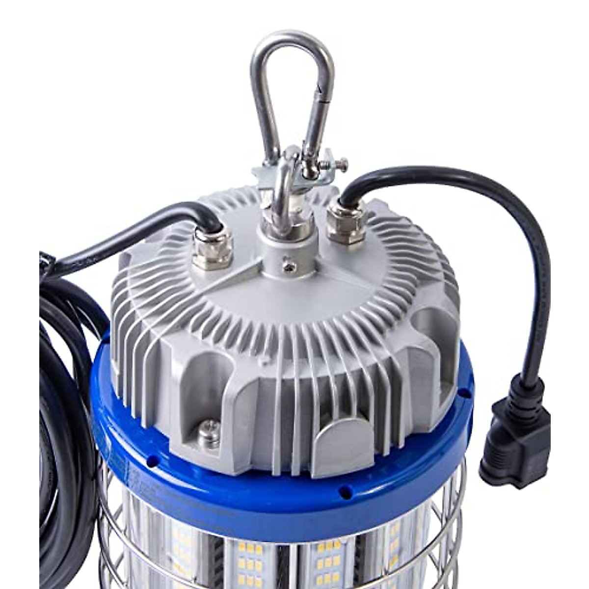 Bergen Industries Inc K5100 100-Watt Temporary High Bay LED Luminaire Plug-in Work Light, 13000LM, 5000K, Stainless Steel Cage,Blue