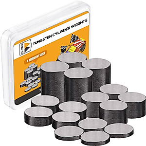 Tungsten Weights 3.75 Ounce 3/8 Inch Incremental Cylinders Car Incremental Weights 16 Pieces Compatible with Pinewood Car Derby Weights, 4 Sizes