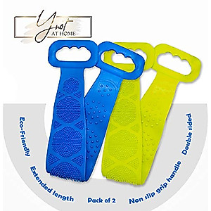 Silicone Back Scrubber for Shower I 2 Pack Extra Long Silicone Bath Body Brush Body scrubbers for use in Shower | scrubby Buddy Back Scrubber | Silicone Body Scrubber | Back Washer for Shower
