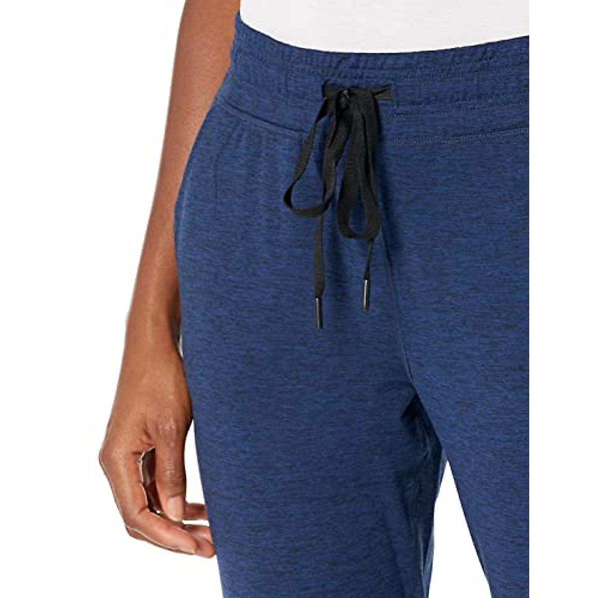 Amazon Essentials Women's Brushed Tech Stretch Crop Jogger Pant (Available in Plus Size), Navy Space Dye, Large