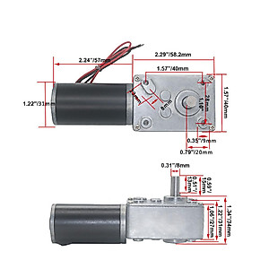 BRINGSMART 12V 12rpm DC Worm Gear Motor 70kg.cm High Torque Self-Locking Reversed Mini Turbine Geared Motor for DIY Robot Rotating Table Door Lock Curtain Machine (12V 12rpm)
