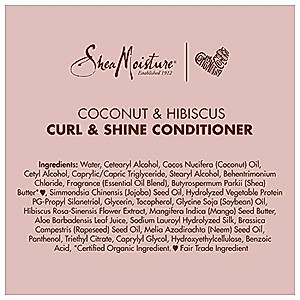 SheaMoisture Conditioner Curl Shine Silicone for Curly Hair Coconut Hibiscus Moisturize & Define 13oz