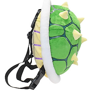 NIXFOX Backpack Turtle Shell Green Soft Stuffed Cartoon Cute Turtle Costume Backpack Tortoise Shell Bag for Halloween Cosplay (Spiny)