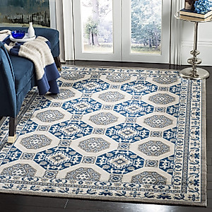 SAFAVIEH Patina Collection Accent Rug - 4' x 6', Blue & Ivory, Oriental Design, Non-Shedding Machine Washable & Slip Resistant Ideal for High Traffic Areas in Foyer, Living Room, Bedroom (PTN320D)