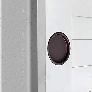 4 Pack Closet Door Finger Pull 2-1/8'', Oil Rubbed Bronze Inset Handle, Easy Snap-in Round Mortise Cup Recessed Door Pull