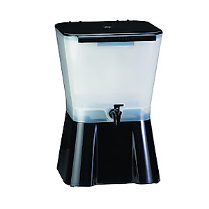 TableCraft H953 3-Gallon Beverage Dispenser Black And Clear