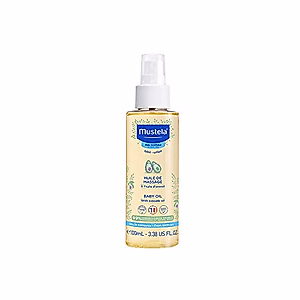 Mustela Baby Oil - Moisturizing Oil for Massage - with Natural Avocado, Pomegranate & Sunflower Oil - 3.38 fl. Oz (Pack of 1)