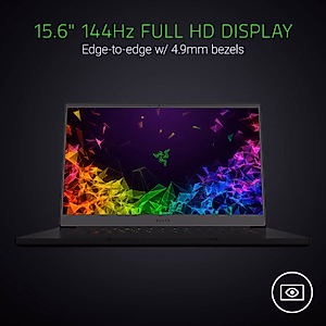 Razer Blade 15 Gaming Laptop: Intel Core i7-8750H 6 Core, NVIDIA GeForce RTX 2070 Max-Q | 15.6" FHD 144Hz | 16GB RAM | 512GB SSD, CNC Aluminum, Chroma RGB Lighting, Thunderbolt 3