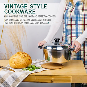 Magnaware Cast Aluminum Dutch Oven with Lid - 5 Quart Lightweight Cookware Pot with Silicone Covers for Easy Handling - Even Heat Distribution & Retention - For Bread Baking, Stew, Simmering & More