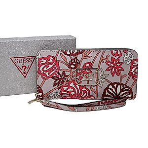 GUESS Boxed Ophelia Large Zip Around Wallet (Rose Multi)