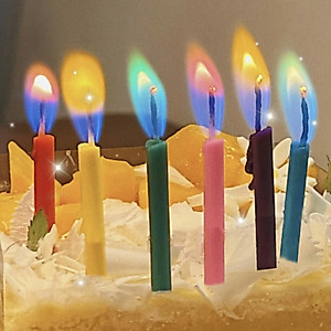 Birthday Cake Candles Happy Birthday Candles Colorful Candles Holders Included (Colorful, 12)