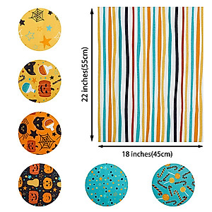 CEYOU Zyoug 8pcs 18 x 22 inches (45 x 55 cm) 100Percent Cotton Fabric, Precut Fat Quarter Fabric Bundles with Multi-Color and Different Pattern for Quilting Patchwork, DIY Craft (Halloween Pattern )