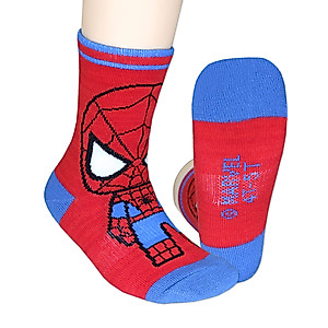 Marvel Super Heroes Avengers Kids Toddlers 6 pack Crew Socks (5-7 yrs, Red)