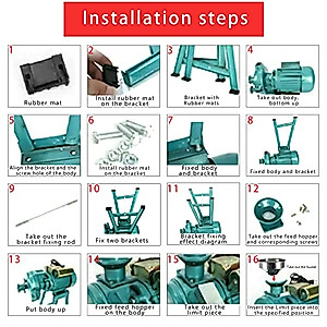 PRIJESSE Electric Grain Grinder Mill, 110V Wet Dry Corn Grinder, Commercial Heavy Duty Feed Mill Dry Cereals Wheat Grinder, with Funnel