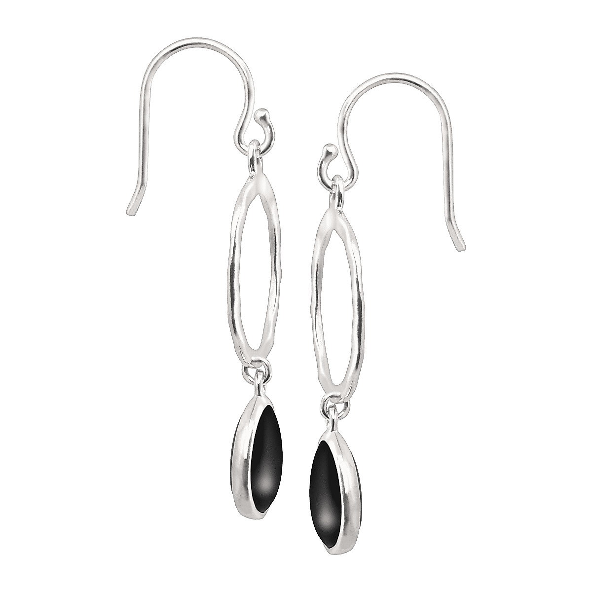 Silpada &#039;Dark Halo&#039; Natural Black Agate Drop Earrings in Sterling Silver